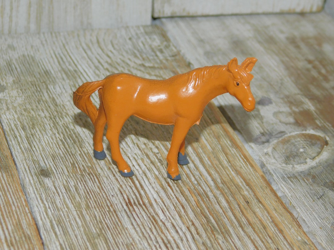 TINY Toy Brown Plastic Horse, Vintage Toys Horse, Pony, Vintage Plastic ...