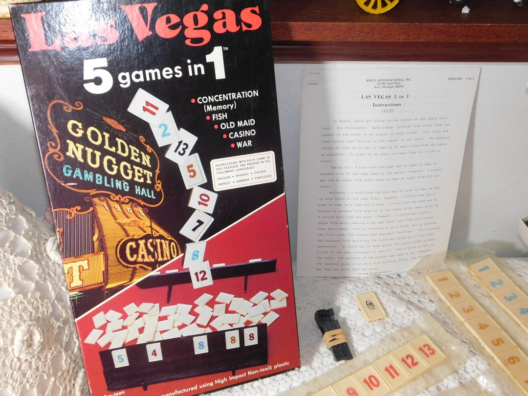 Las Vegas 5 Games in 1 Board Game by Adell International 1979, Made in ...