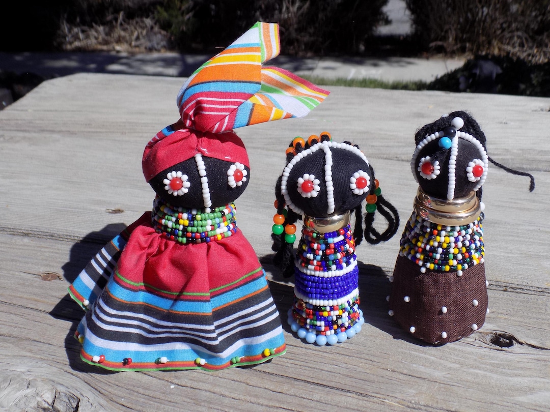 Nebele Beaded Dolls Tribal Africa Vintage Beaded Dolls, Vtg Home Decor ...