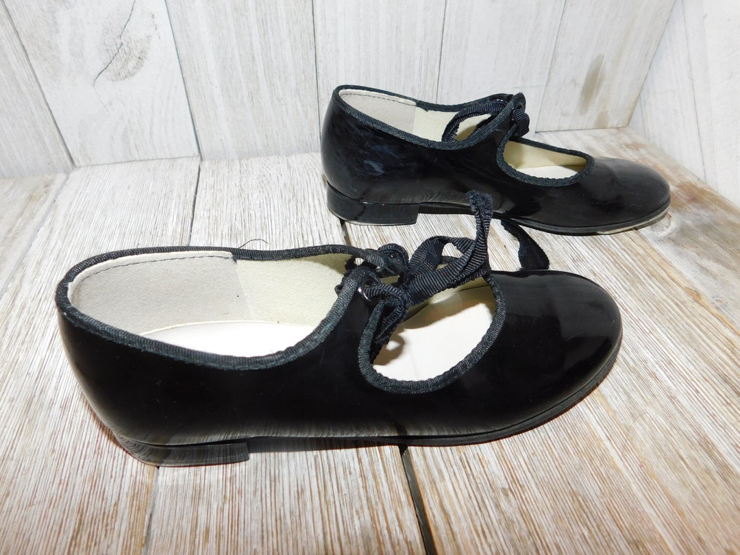 Vintage Black Tap Shoes, Little Girl Tap Shoes, Black Tap Shoes ...