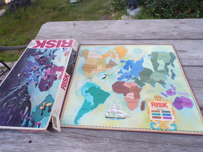 RISK Board Game Playing Board ONLY, Game Pieces, Replacement Game Board ...