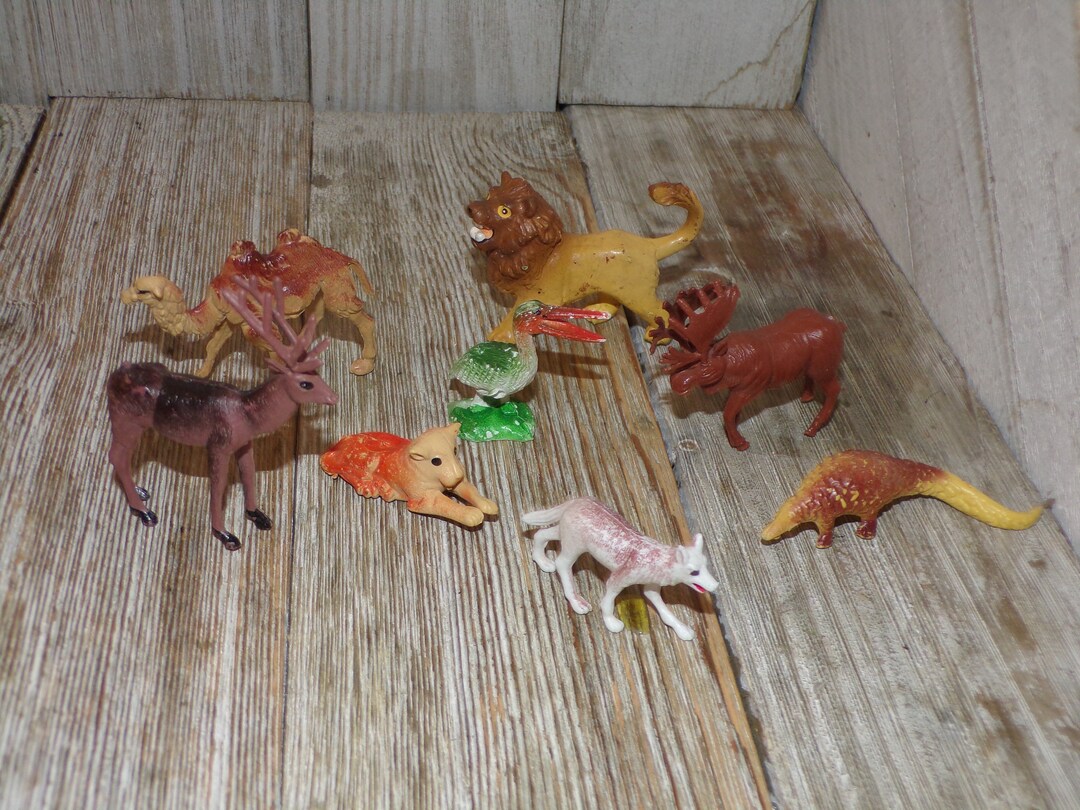 Zoo Animals Mixed Toys Group Cake Topper Play Animals Plastic Animals ...