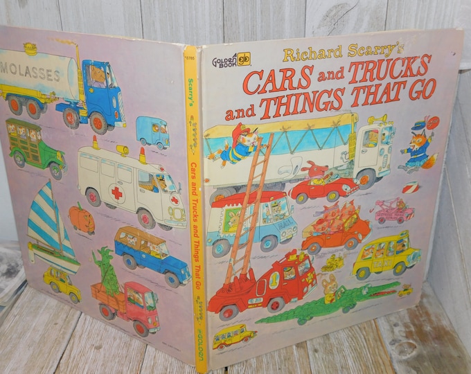 Richard Scarry Cars and Trucks and Things That Go LARGE Vintage ...