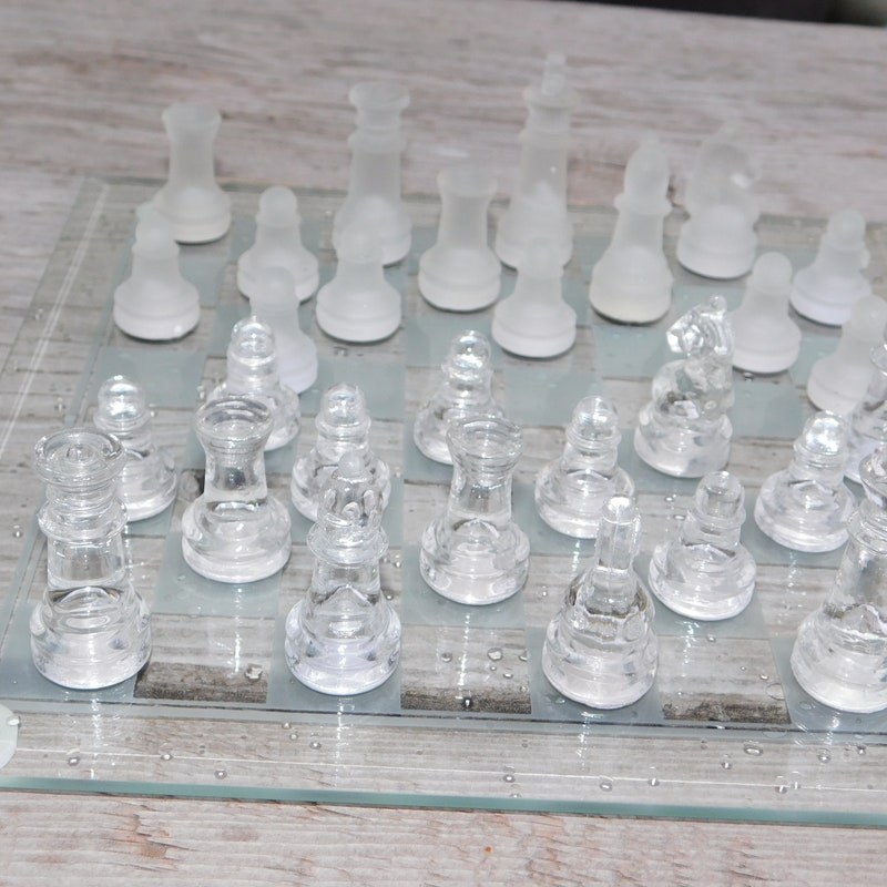 Glass Chess Set - Etsy