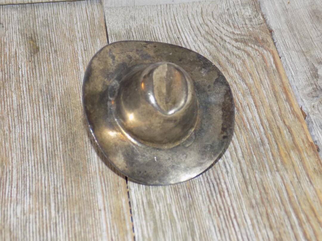 COWBOY HAT SILVER, Small Cowboy Hat Cowboy Hat Figurine, Western Decor ...