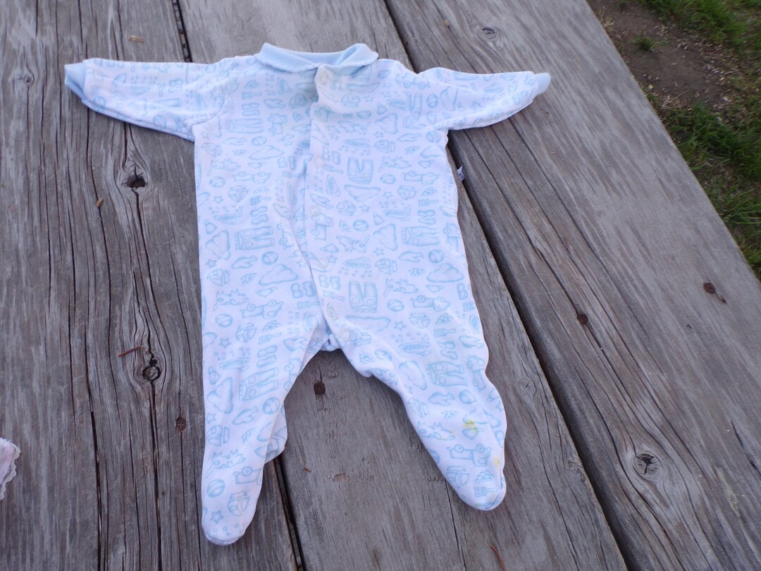 Newborn Baby Boy Sleeper Newborn Sleeper, Vintage Baby Boy Clothes, Tiny Sleeper, Doll Clothes ...