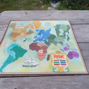 RISK Board Game Playing Board ONLY, Game Pieces, Replacement Game Board ...
