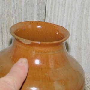 Vtg Small Pottery Pot Vintage Brown Pottery, Round Pottery Pot, Vintage ...