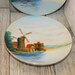 Vtg Windmill Lake Small China Plates Hand Painted Made in Japan Set ...