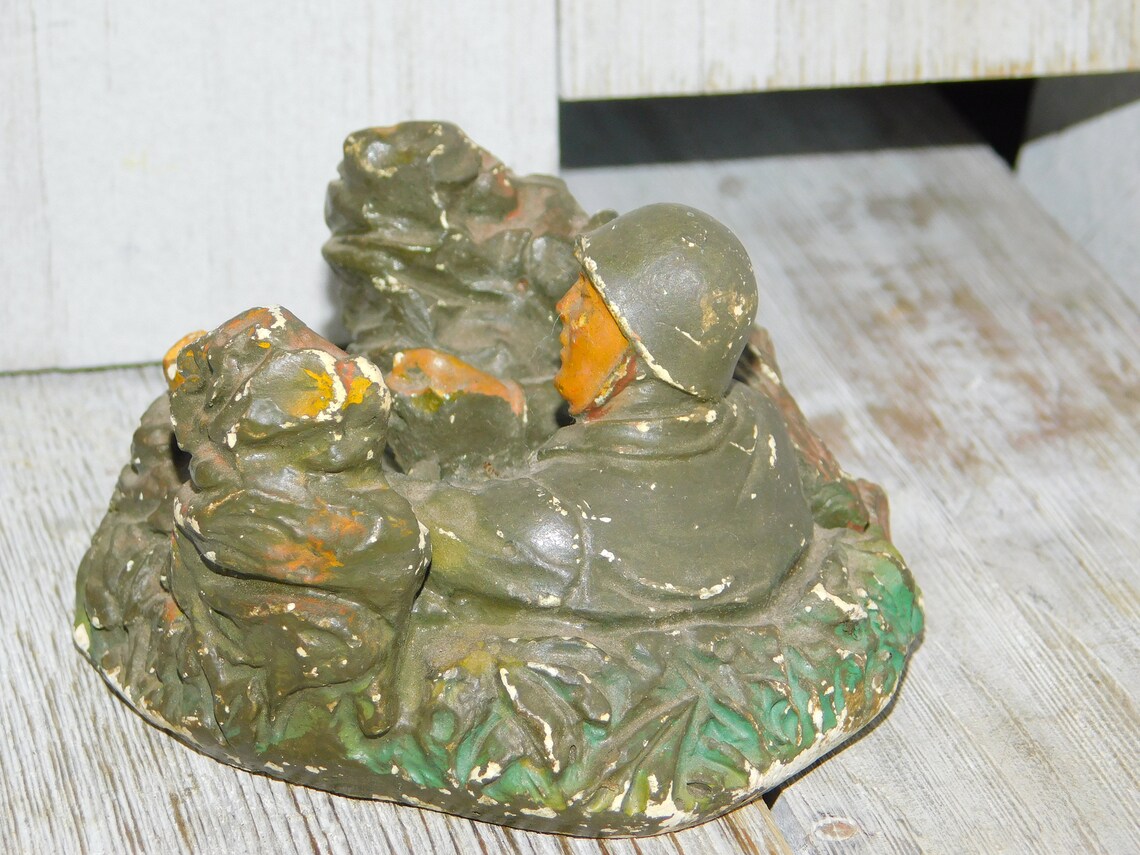 Vintage Clay Army Soldier Military Man in Rocks Vintage Clay - Etsy