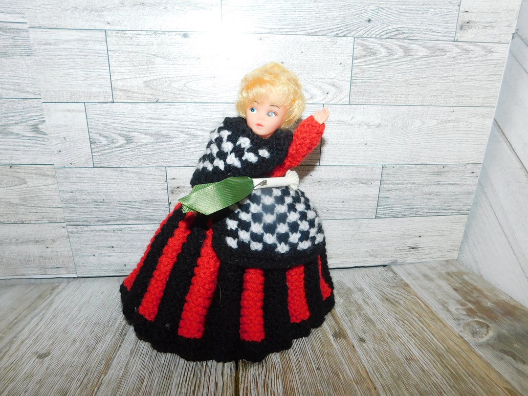 Vintage Sweet Little Doll, Crocheted Doll, Vintage Doll, Small Doll ...