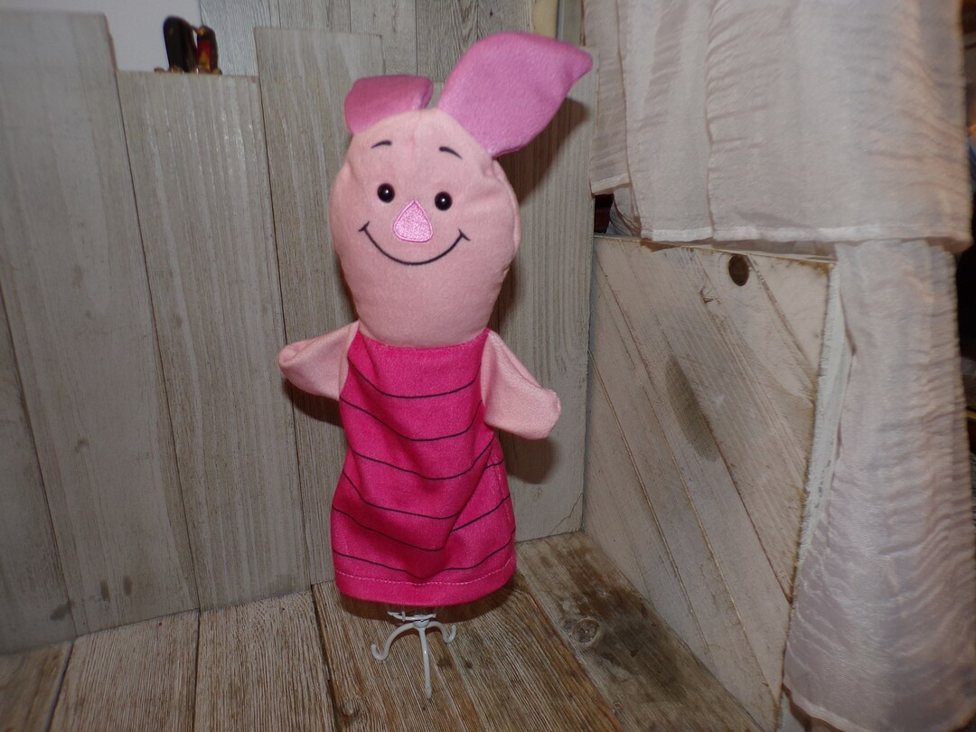 Vtg Piglet Puppet, Vintage Plush Winnie the Pooh Piglet Toy, Plush ...