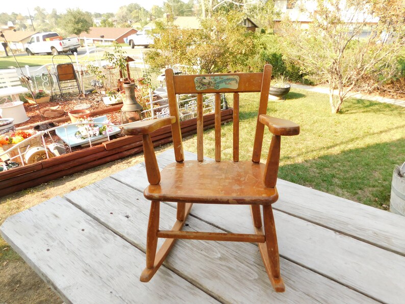 Vintage Wooden Childs Small Rocking Chair Vintage Toy Rocking - Etsy