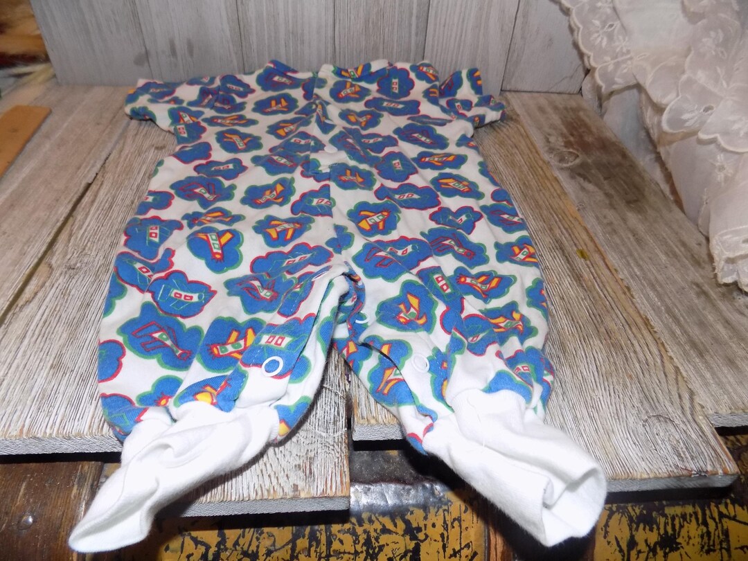 Baby Boy Sleeper, Airplane Sleeper, Baby Boy Clothes, Vtg Doll Clothes ...
