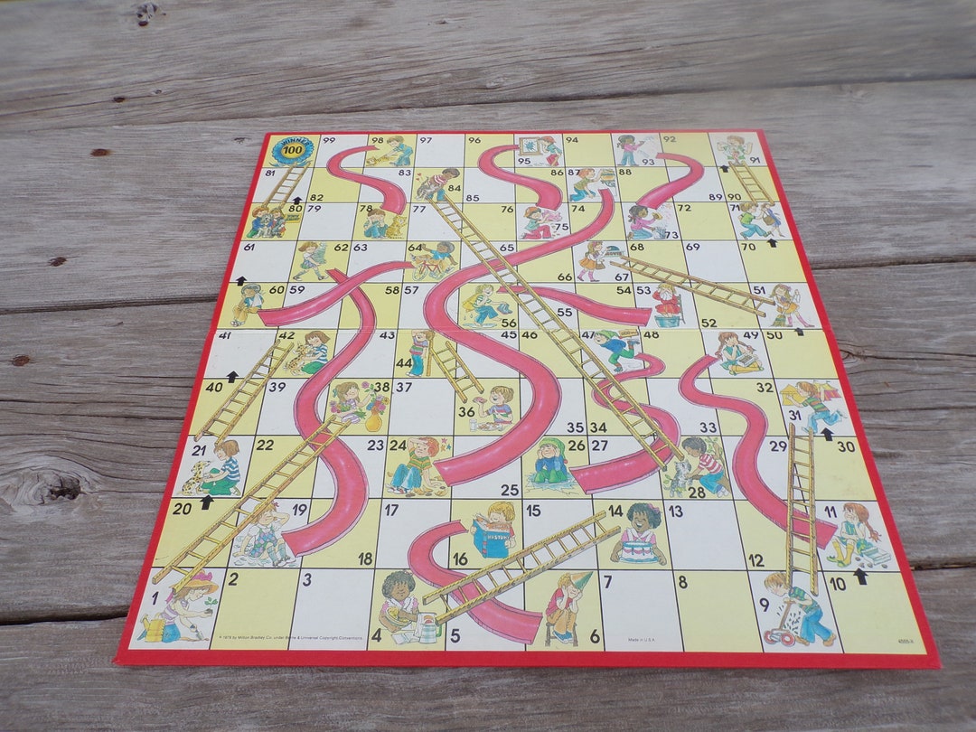 Vtg Chutes and Ladders GAME BOARD ONLY Replacement Game Pieces, Crafts ...