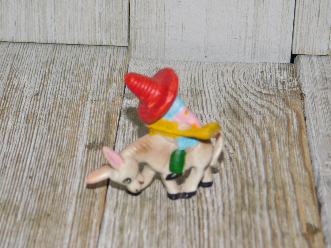 Vtg Plastic Donkey W Rider Toy, Cartoon Donkey, Vintage Toys, Small ...