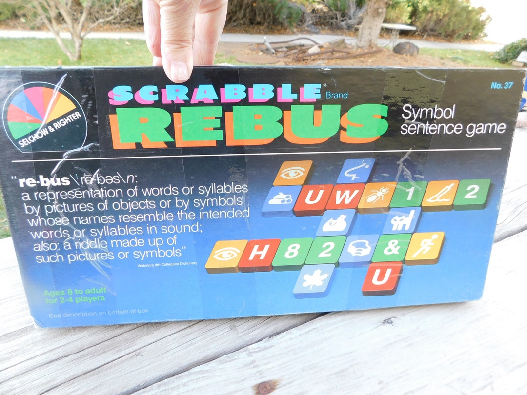 Vtg Scrabble Rebus Symbol Sentence Board Game 86, Symbol Sentence Game ...