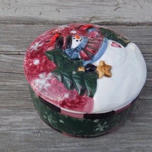 Trinket Box, Snowman Trinket Box, Winter, Round Trinket Box, Memories ...