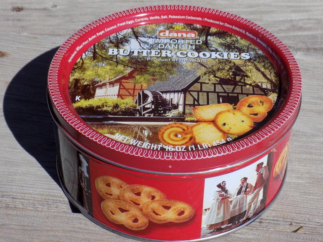 Dana Butter Cookies Tin Can Imported Denmark EMPTY Vintage Tin Can ...