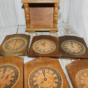 Clock Coaster, Coasters for Table, Kitschy Vintage Home Decor, Clock ...