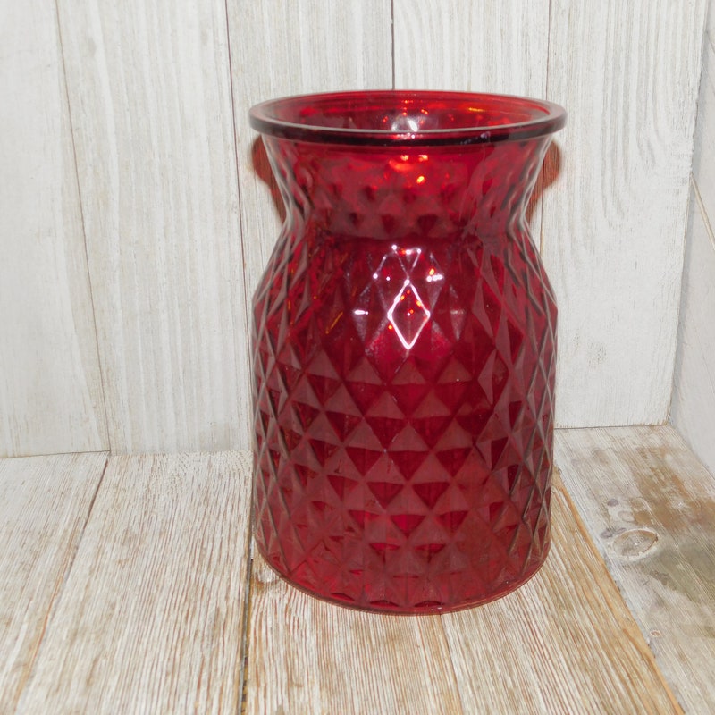 Ruby Red Vase - Etsy