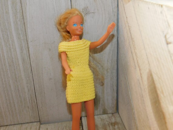 Vintage Fashion Doll Knitted Yellow Dress Vintage Doll | Etsy