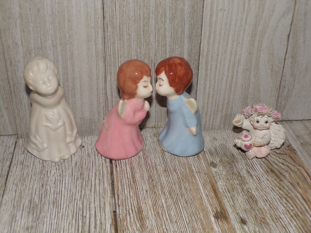 Angel Figurine YOU PICK Vintage Kissing Angel Couple Dreamsicle High ...