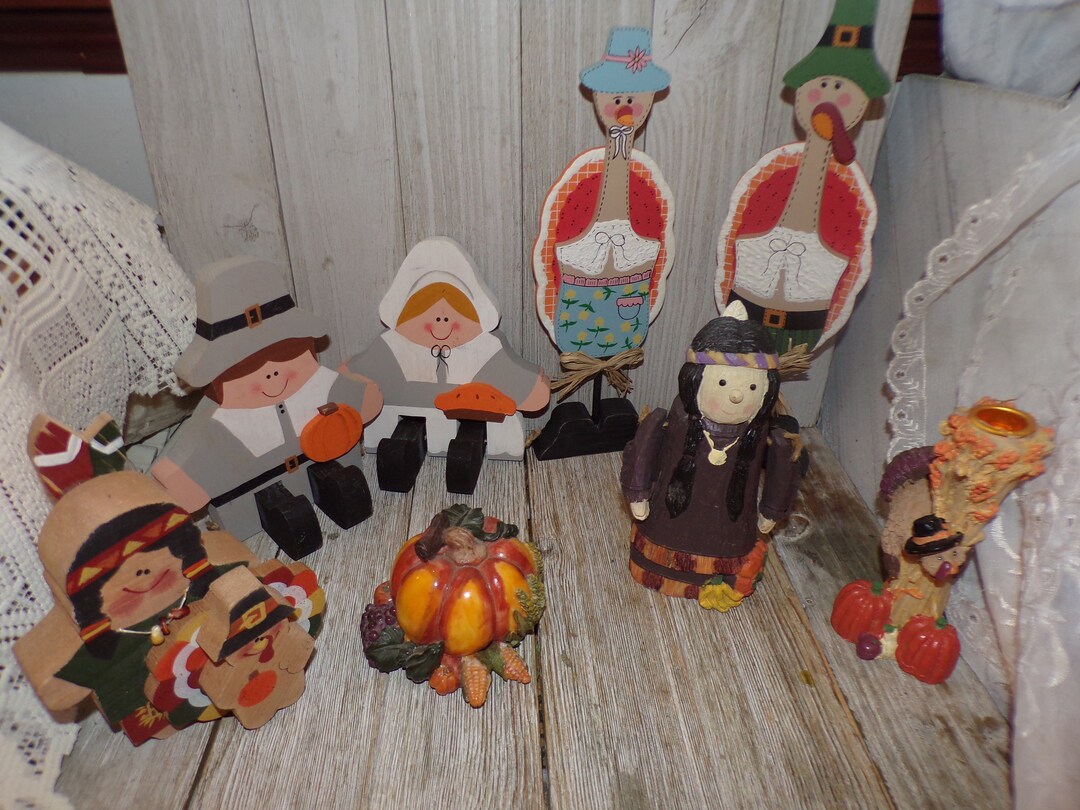 Thanksgiving Decorations YOU PICK Pilgrims Fall Indian Turkey Candle ...