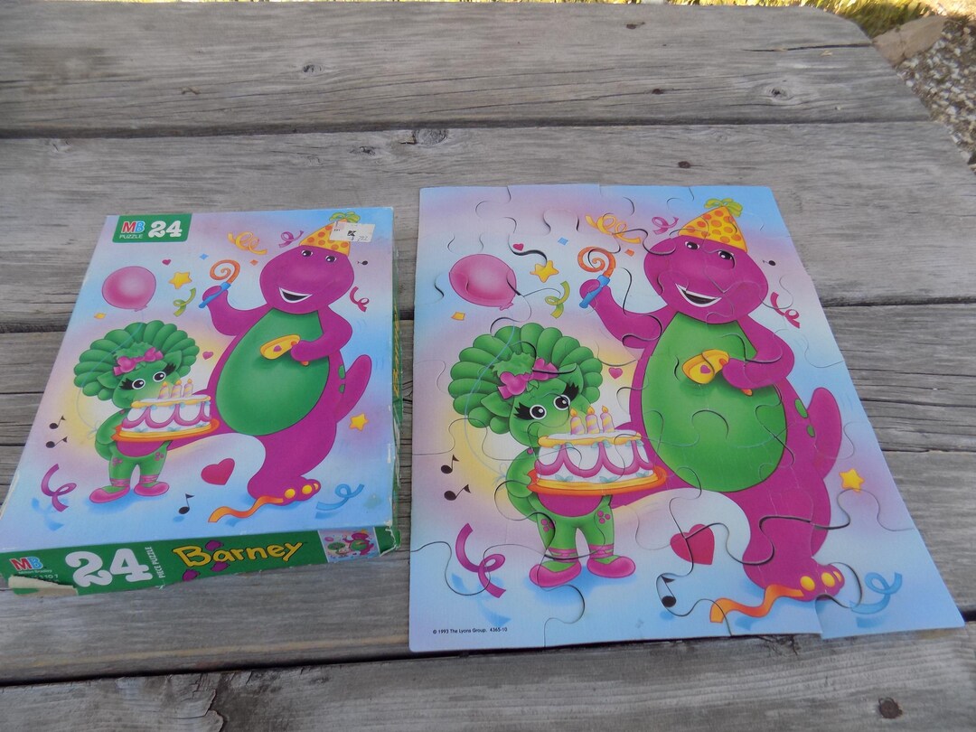Barney 24 Piece Puzzle, Baby Bop Giant Piece Puzzle, Dinosaurs Vintage ...