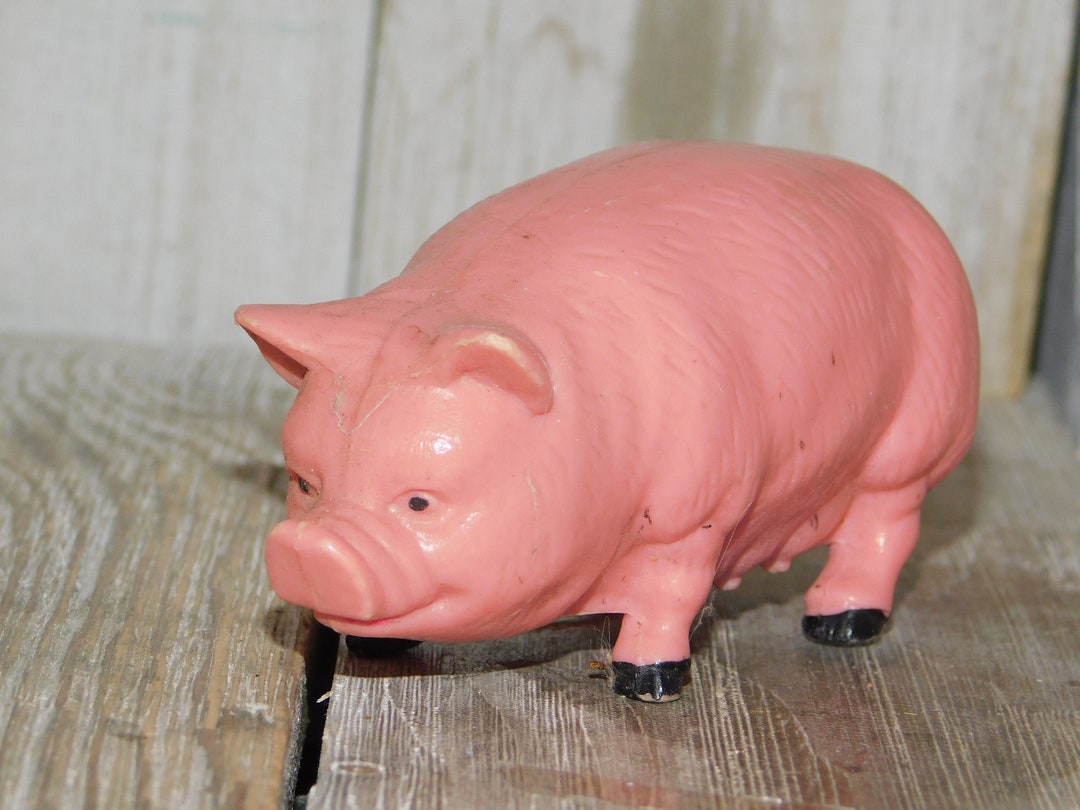 Vintage Plastic Toy Pink Pig, Vintage Toy Pig, Vintage Toy Animal's ...