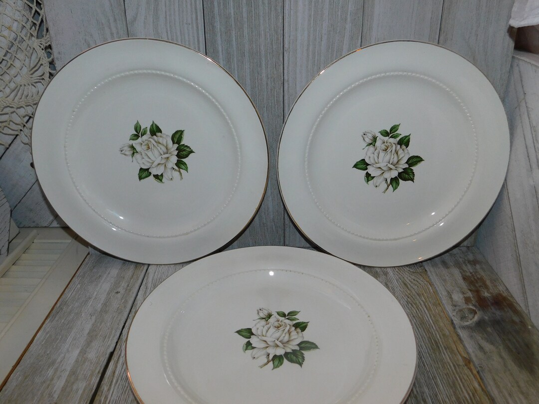 Superior Hall Quality Dinner Ware, Cameo Rose Dinner Plates 3, Vintage ...