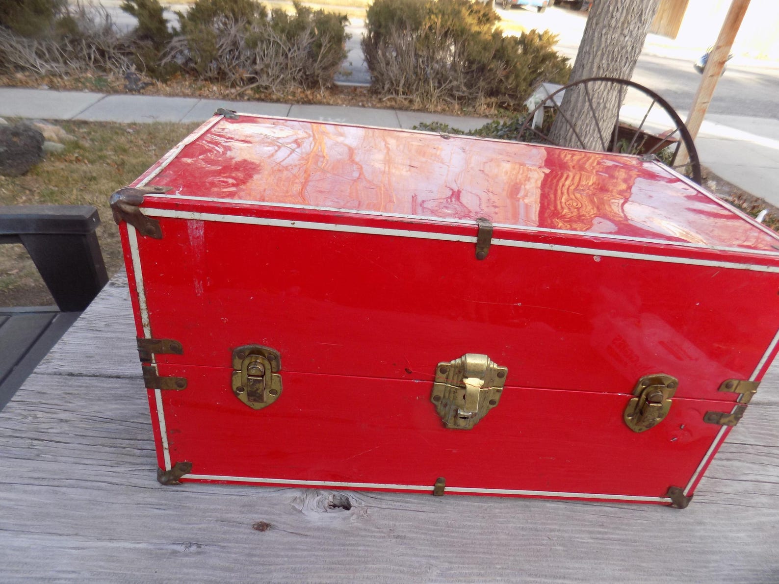Doll Trunk, Vintage Red Doll Trunk, Dolls, Storage, Doll Chest ...