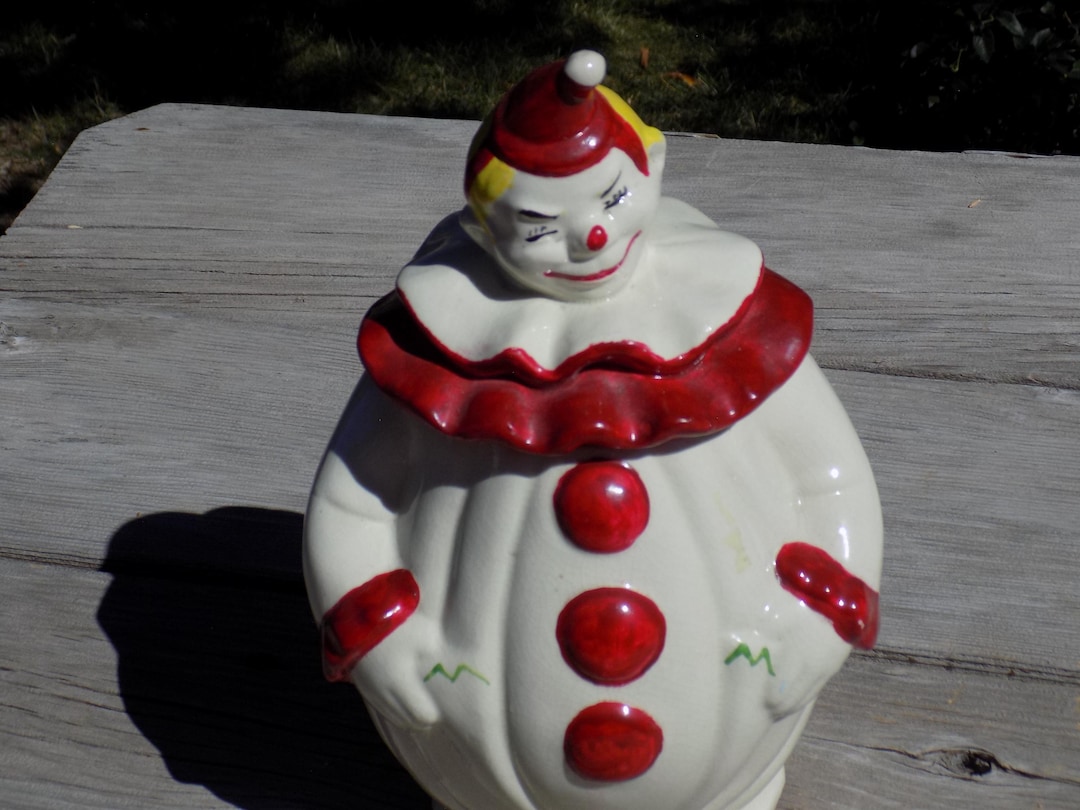 Clown Cookie Jar Pan American Art Pottery Circus Koko Vintage 1940's ...