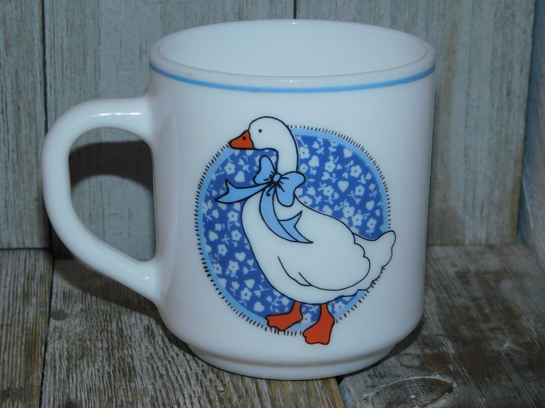 Vtg Country Blue White, Geese Mug, Goose Cup, Farmhouse Country Kitchen ...