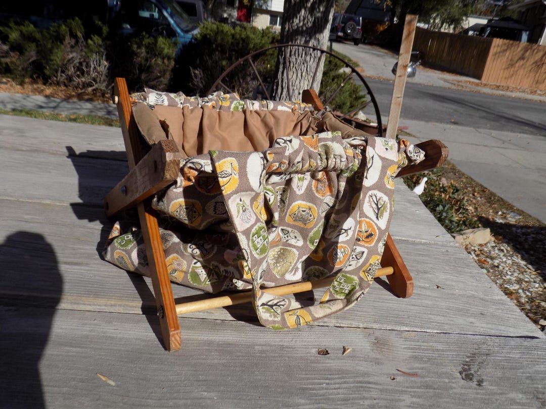 Folding Knitting Caddy, Sewing Basket, Knitting, Sewing Craft Fabric ...