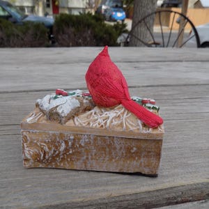 Trinket Box, Cardinal Bird Box, Red Bird Box, Winter, Memories, Gift ...