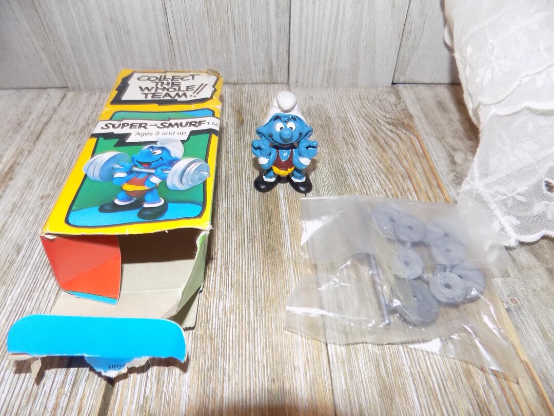 Smurf With Box BOX IS WORN, Vtg Plastic Toys, Cartoon Toys, Memories ...