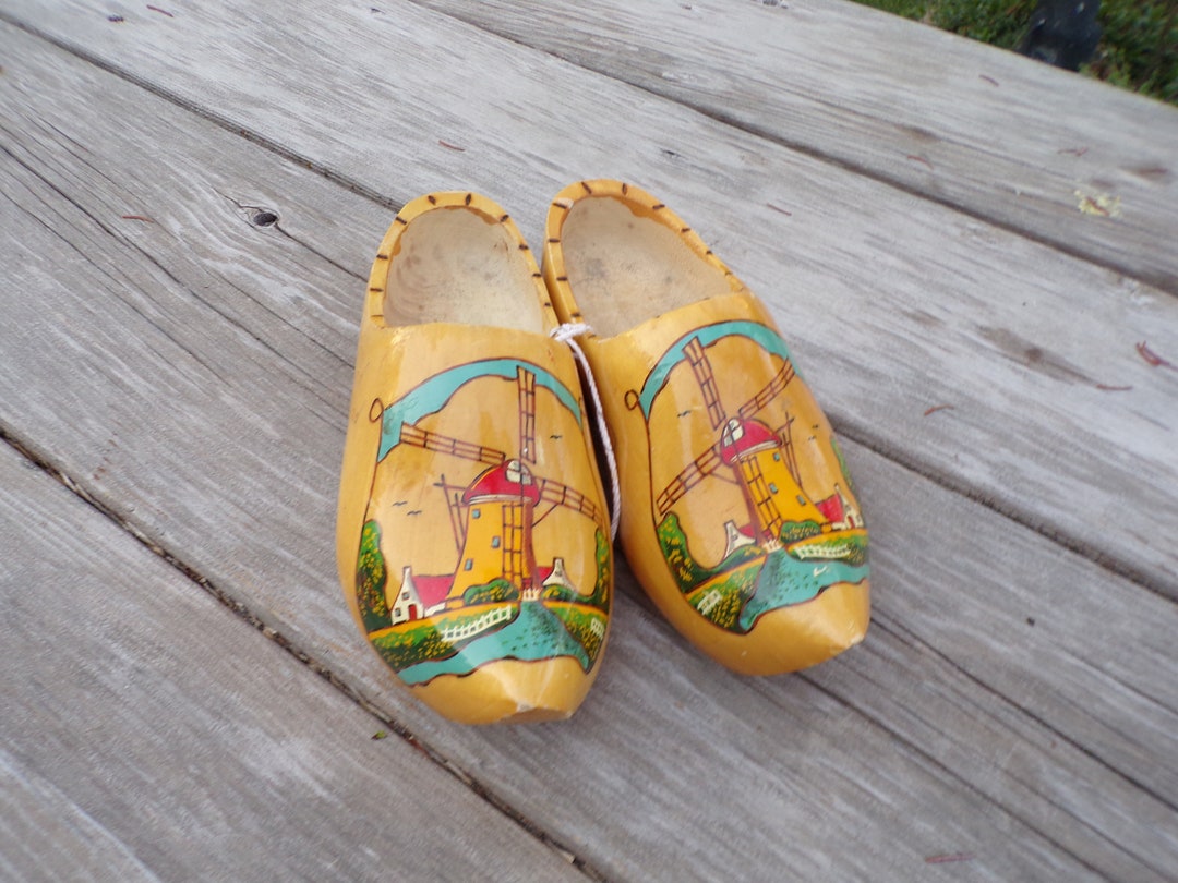 Dutch Wooden Shoes, Vtg Wood Shoes Kitschy, Home Decor, Holland, Wood ...