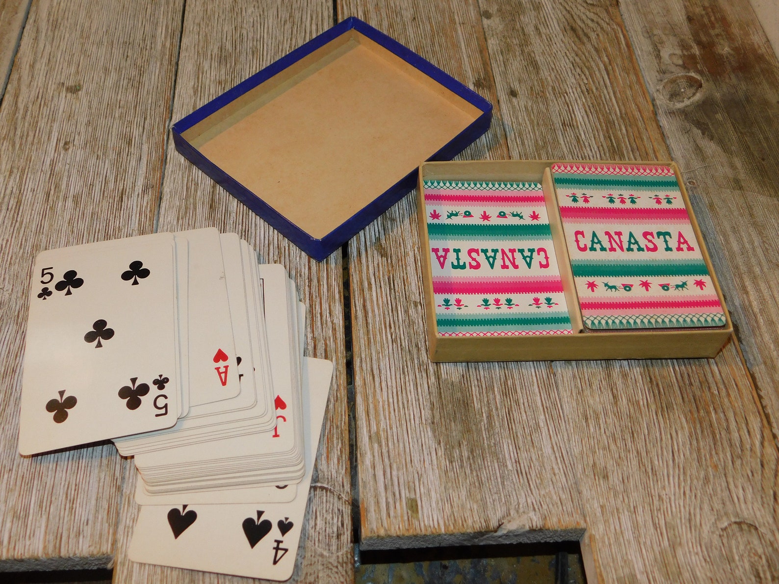 Vtg CANASTA Card Deck 108 Cards Card Deck in Divided Box - Etsy