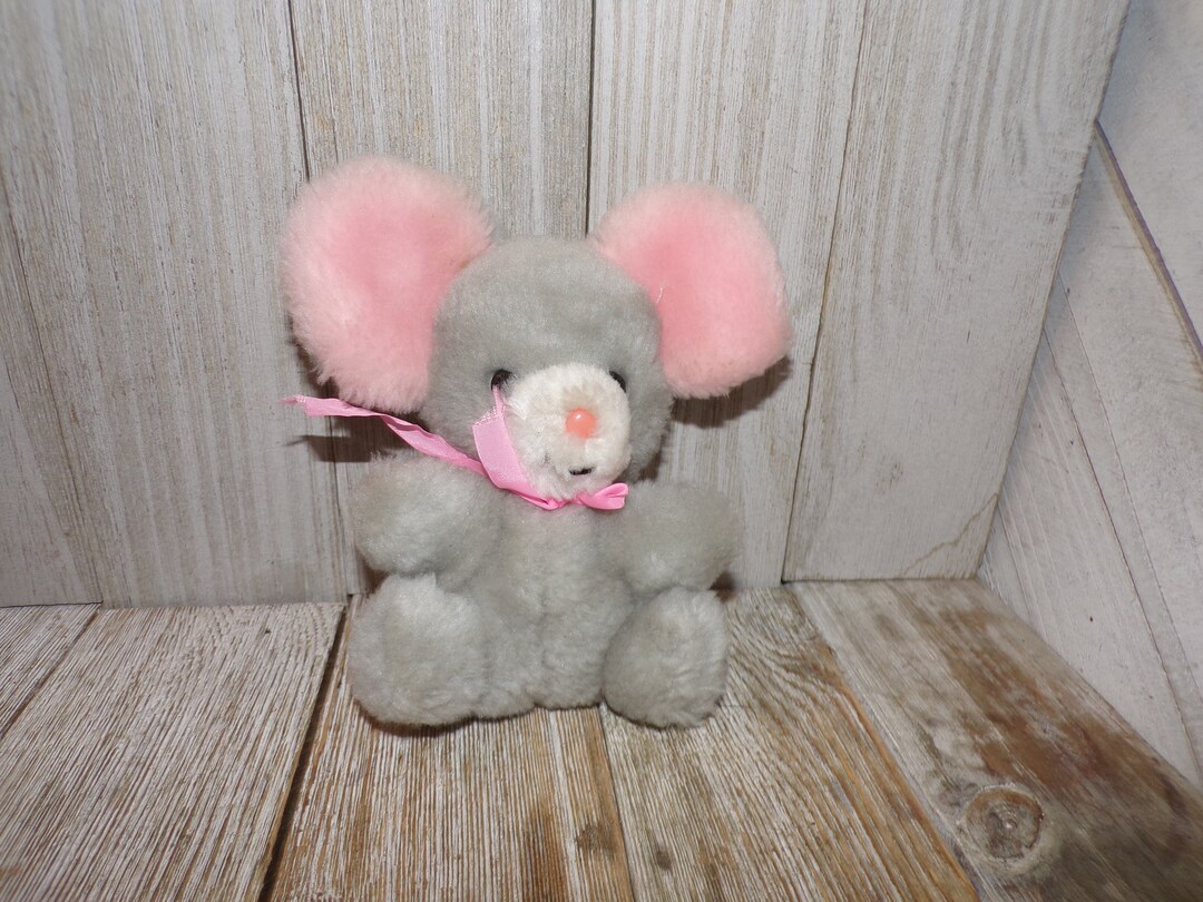 Vtg Gray Plush Mouse Small Little Plush Mouse, Vtg Stuffed Animals ...