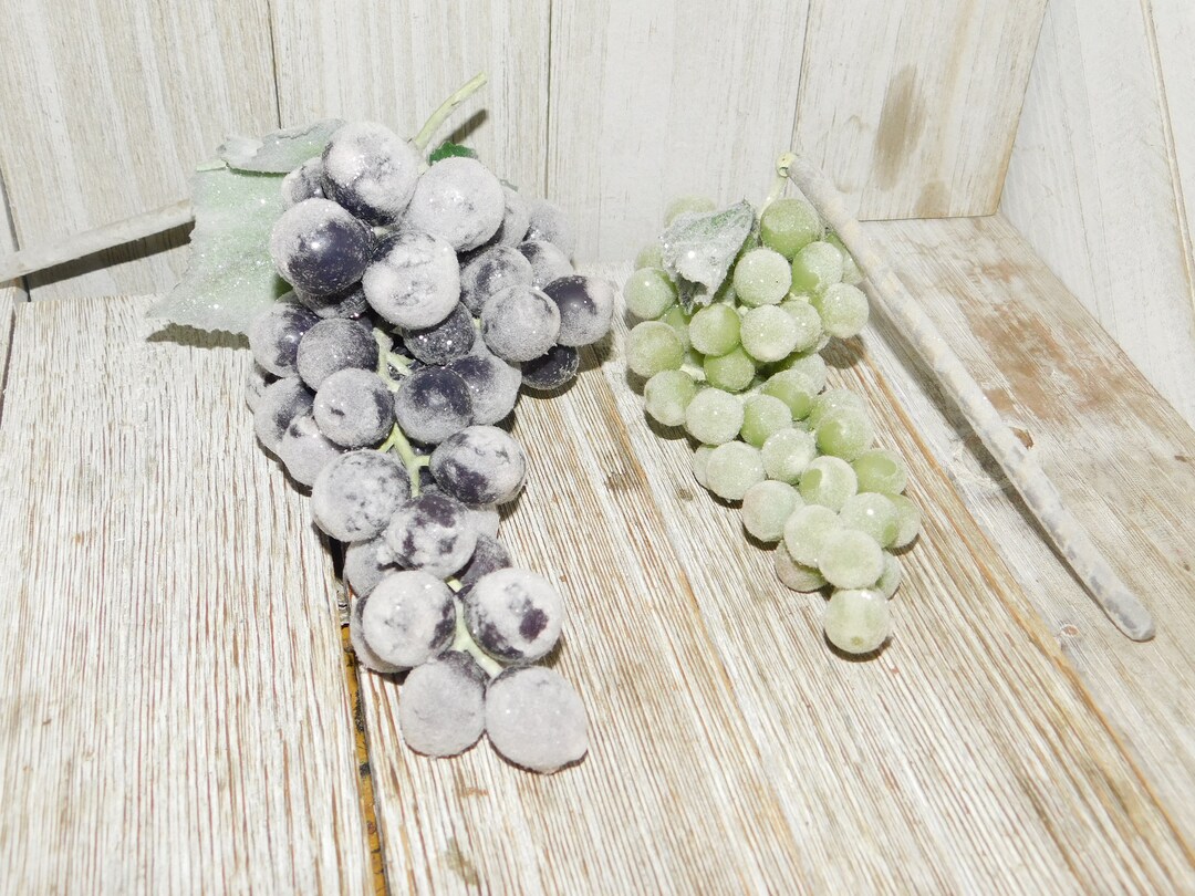 Grapes Frosted Sparkly Grapes Vtg Grapes Cluster Vtg Bowl Filler Fruit ...