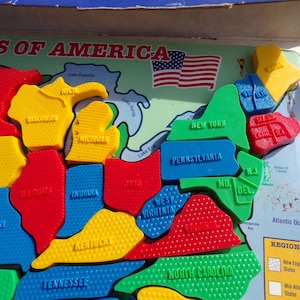 United States Magnet Map Game PIECES ONLY, 1992 Magnet Game ...