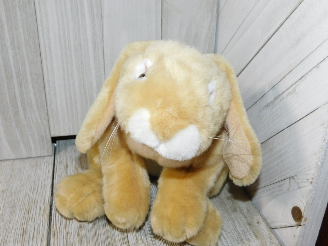 Vintage Tan White Plush Bunny, Vintage Rabbit, Plush Animals Vtg ...