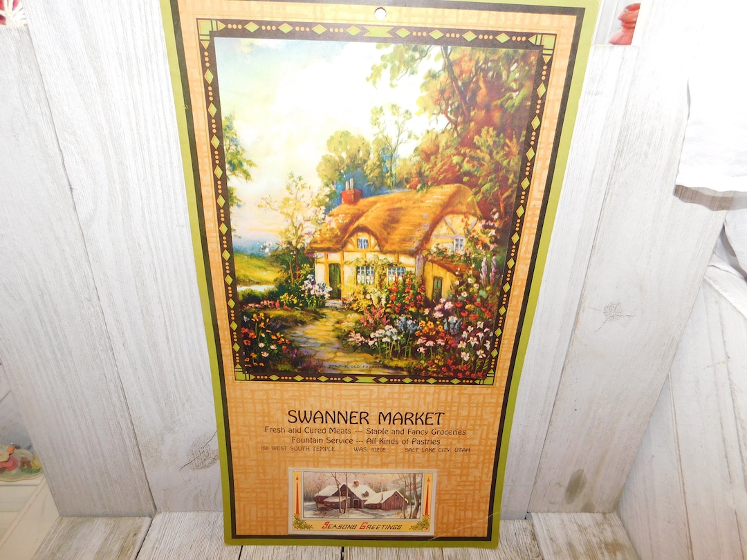 Vintage 1936 Swanner Market Calendar, Vintage Calander, Vintage Home ...