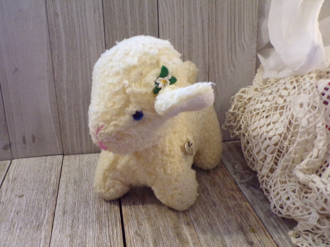 Vtg Bantan Music Box Plush Lamb, 2 Vtg Stuffed Lamb, Vtg Music Box Toy ...