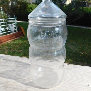 Vintage Glass Jar, Vintage Jar, Curved Clear Jar, Kitchen Jar, Vintage ...