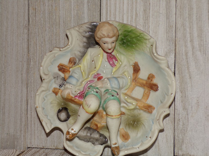 Chase Hand Painted Made in Japan, Vintage Boy Wall Plaque 3 D Wall ...