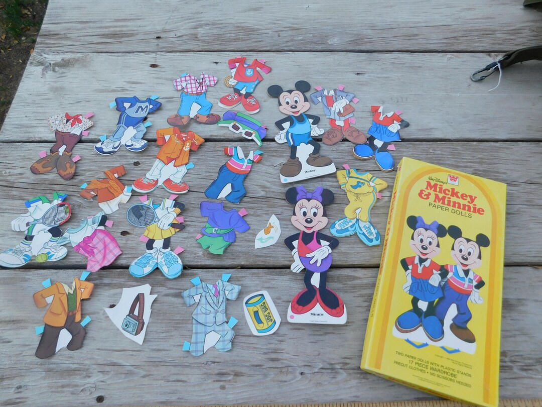 Mickey Minnie Mouse Paper Dolls 1982 Vtg Paper Dolls Paper Toys ...