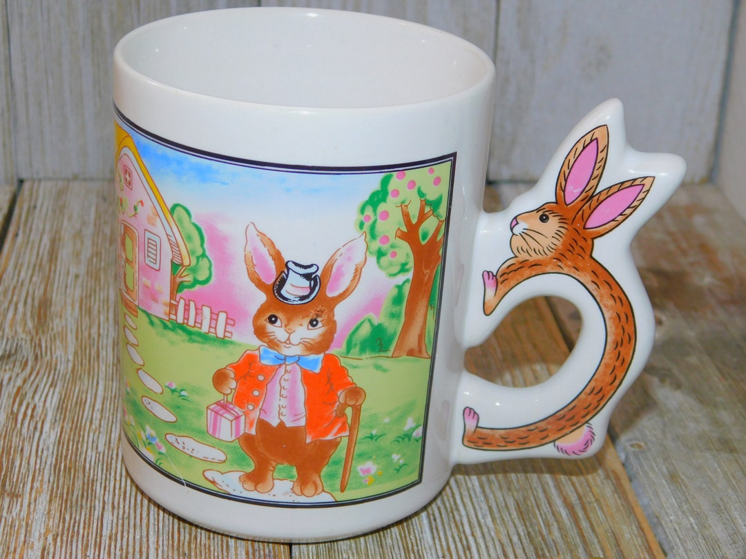 Vintage WCL Bunny Mug, Bunny Rabbit Mug, Vintage Bunny Mug, Mug, Bunny ...