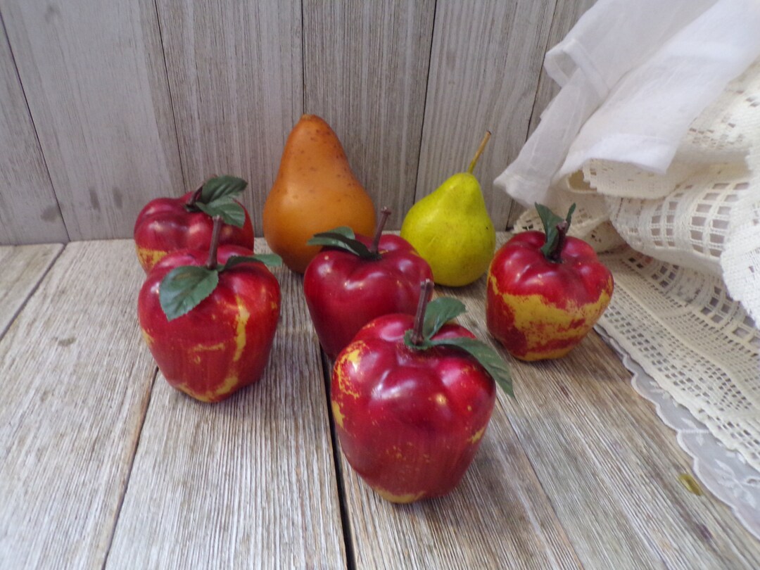Fake Apples and Fruit, Vintage Kitchen Decor, Farmhouse Kitchen Decor ...